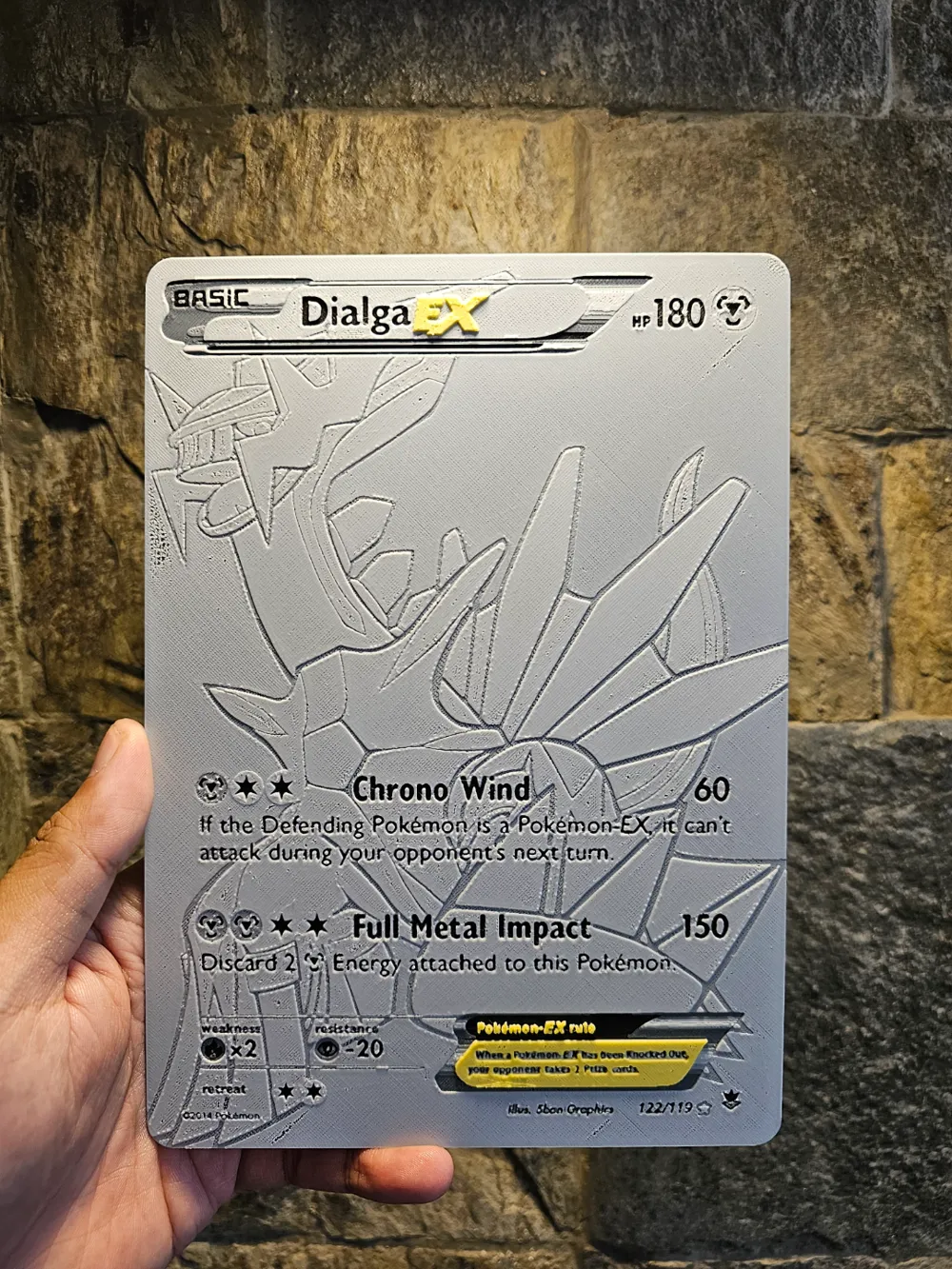 Oversized Pokemon Card Dialga EX Hueforge by Loki - MakerWorld
