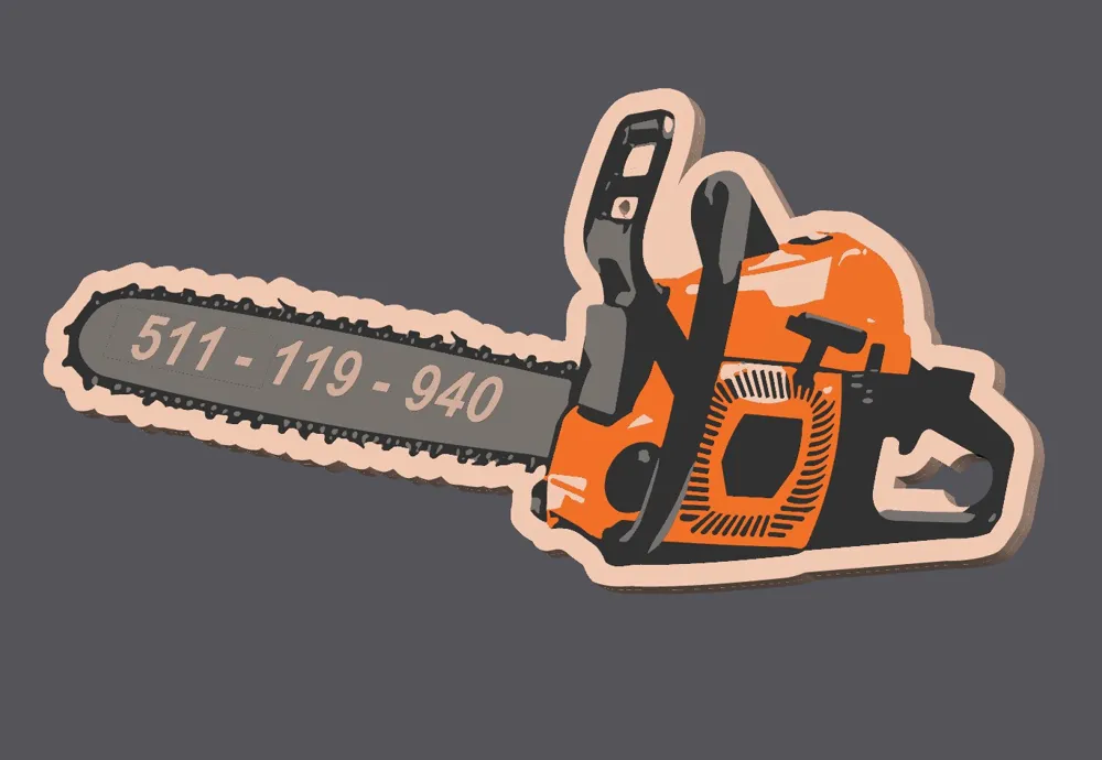 Chainsaw keychain with editable text or number KEY by smigi MakerWorld ...