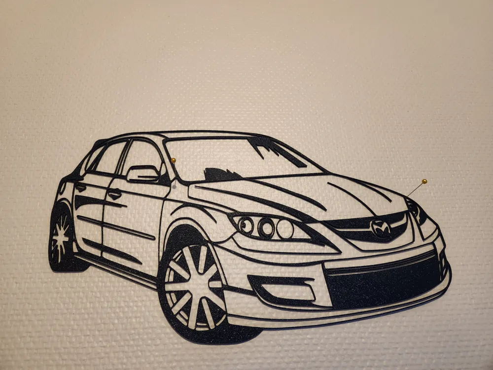 Wall Art MAZDA 3 MPS 2D by Mitsu3D MakerWorld: Download Free 3D Models