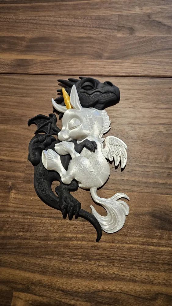 Dragon Unicorn embrace with & no background - Free 3D Print Model ...