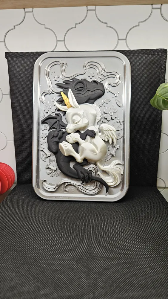 Dragon Unicorn embrace with & no background - Free 3D Print Model ...