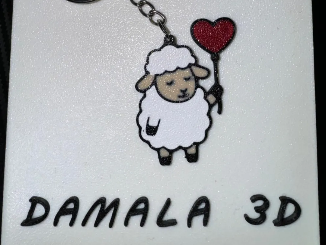 SHEEP BALLOON HEART KEYCHAIN - Free 3D Print Model - MakerWorld