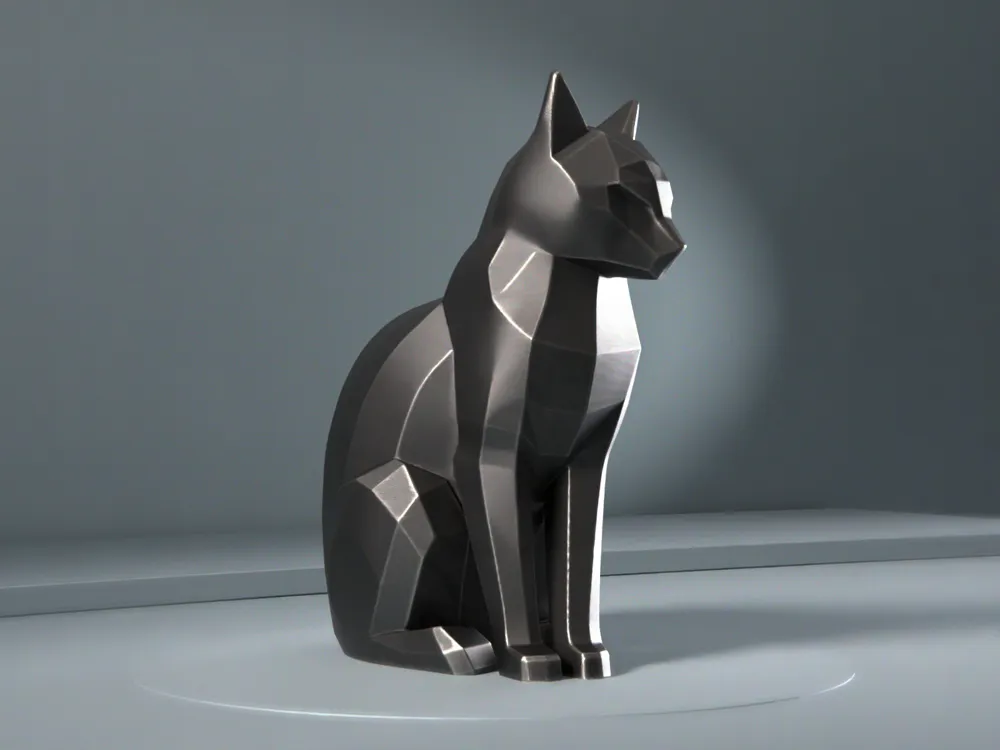 Cat Figurine – Minimalist Geometric Cat Sculpture - Free 3D Print Model ...