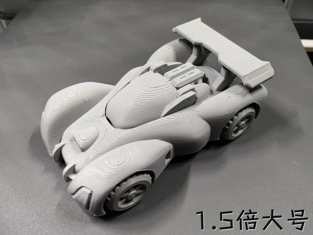 Single-seat race car with movable rear wing (no supports, no hardware ...