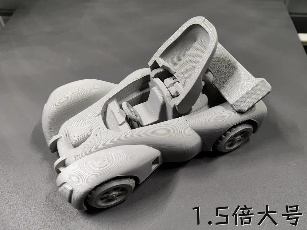 Single-seat race car with movable rear wing (no supports, no hardware ...