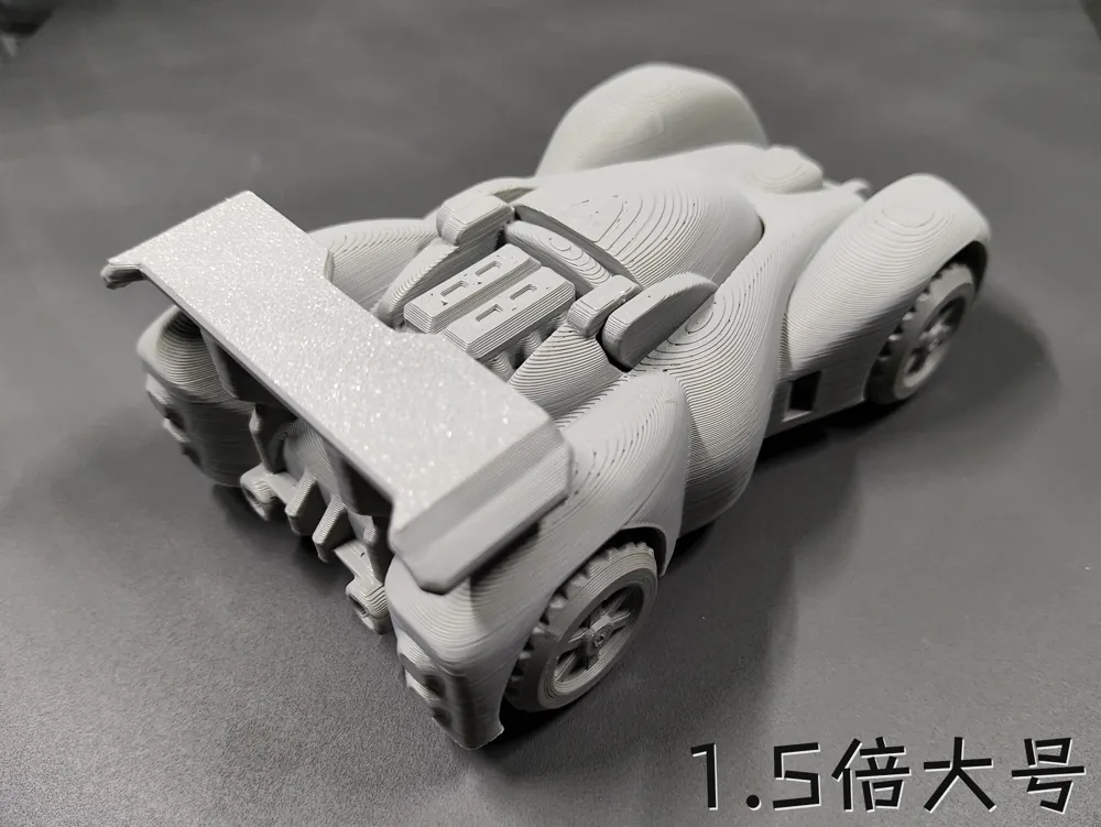 Single-seat race car with movable rear wing (no supports, no hardware ...