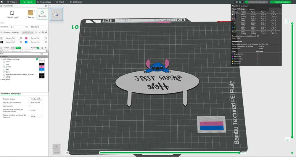 Stitch Cake Toppe - Custom Name, Age & Colors ! - Free 3D Print Model ...