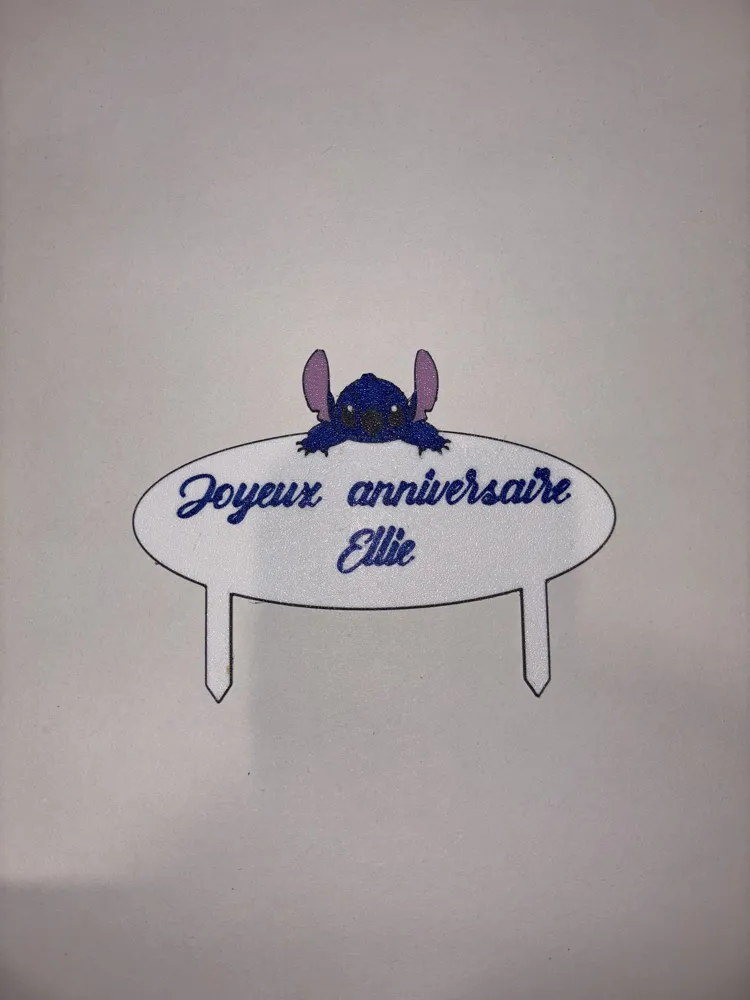 Stitch Cake Toppe - Custom Name, Age & Colors ! - Free 3D Print Model ...