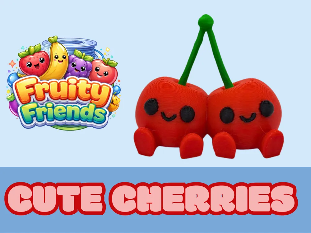 Fruity Friends - Cherries - Free 3D Print Model - MakerWorld