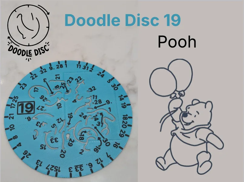 Doodle Disc 19 Pooh - Free 3D Print Model - MakerWorld