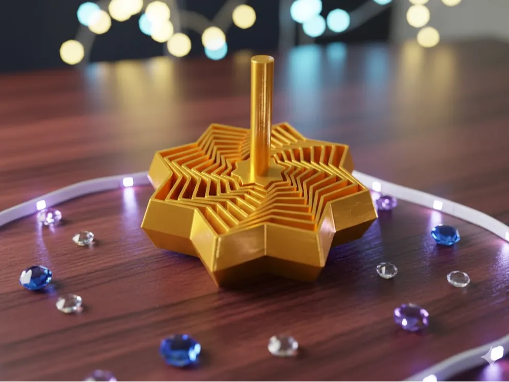 Spiral Star Spinner – Mesmerizing Geometric Art - Free 3D Print Model ...