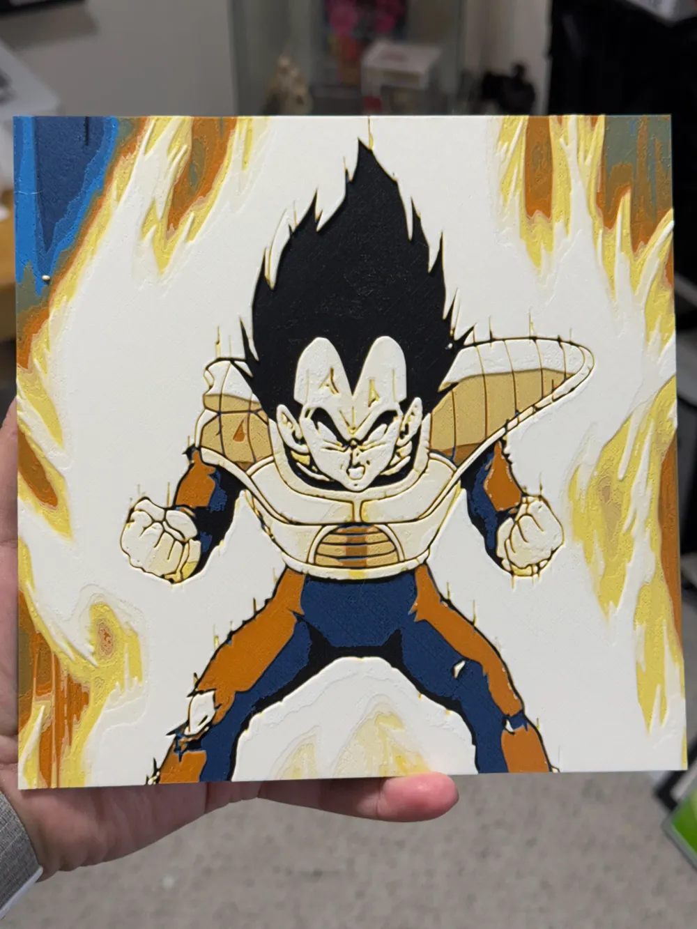 Vegeta Powering Up Hueforge 200x200 by Metropolis Made - MakerWorld