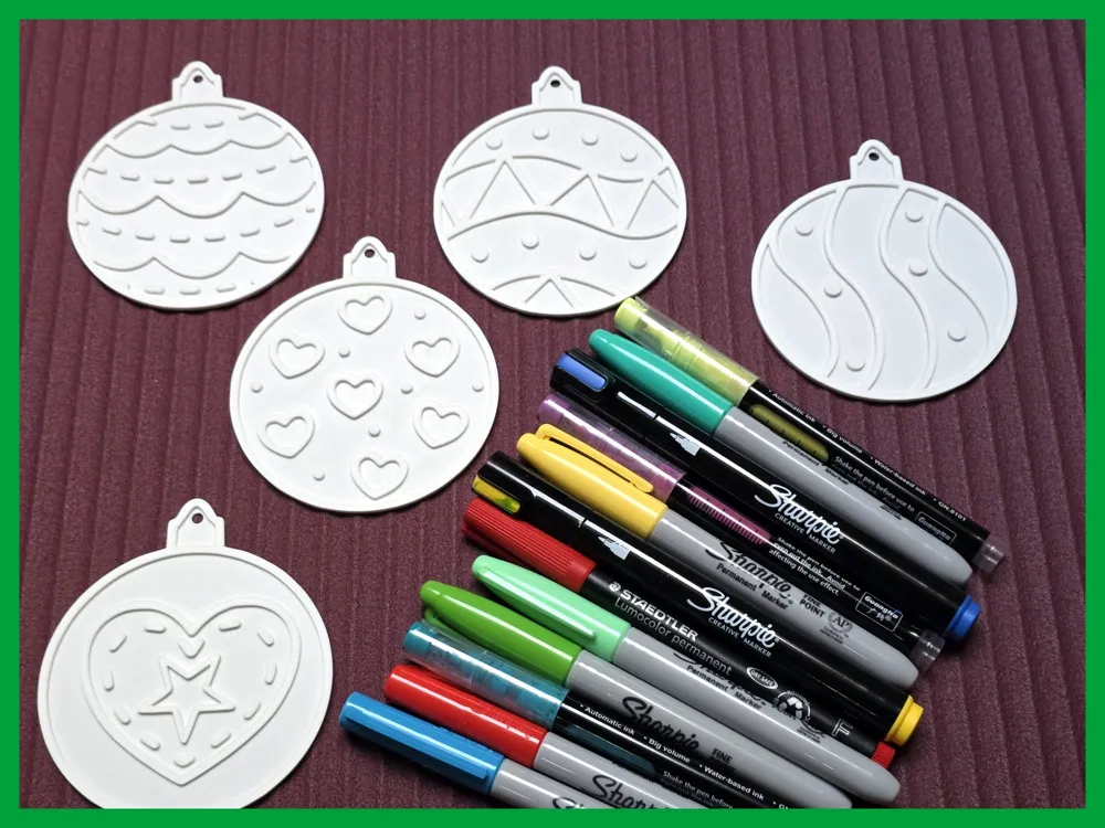 Christmas Bauble Ornament Coloring Festive Pack - Free 3D Print Model ...