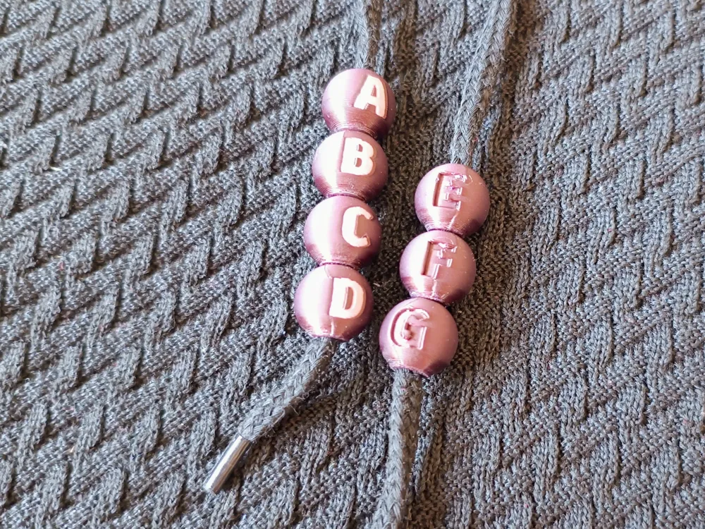 Beads with letters and numbers - Free 3D Print Model - MakerWorld