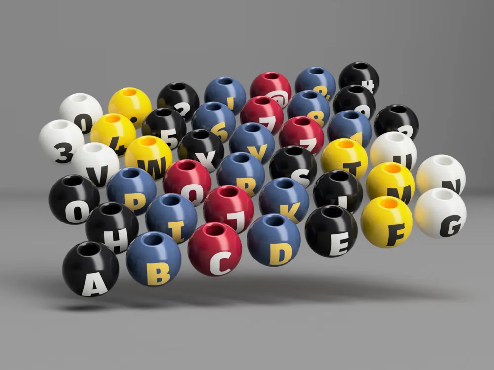 Beads with letters and numbers - Free 3D Print Model - MakerWorld