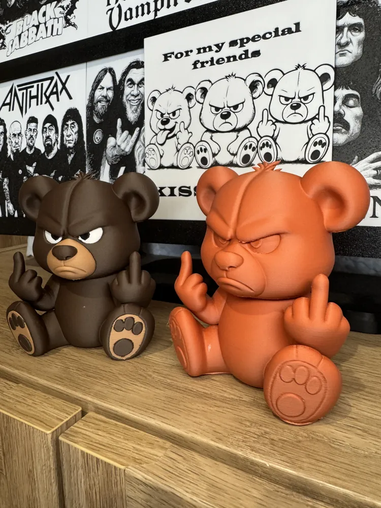 Grumpy Bear No.3 - You can shove it - Free 3D Print Model - MakerWorld
