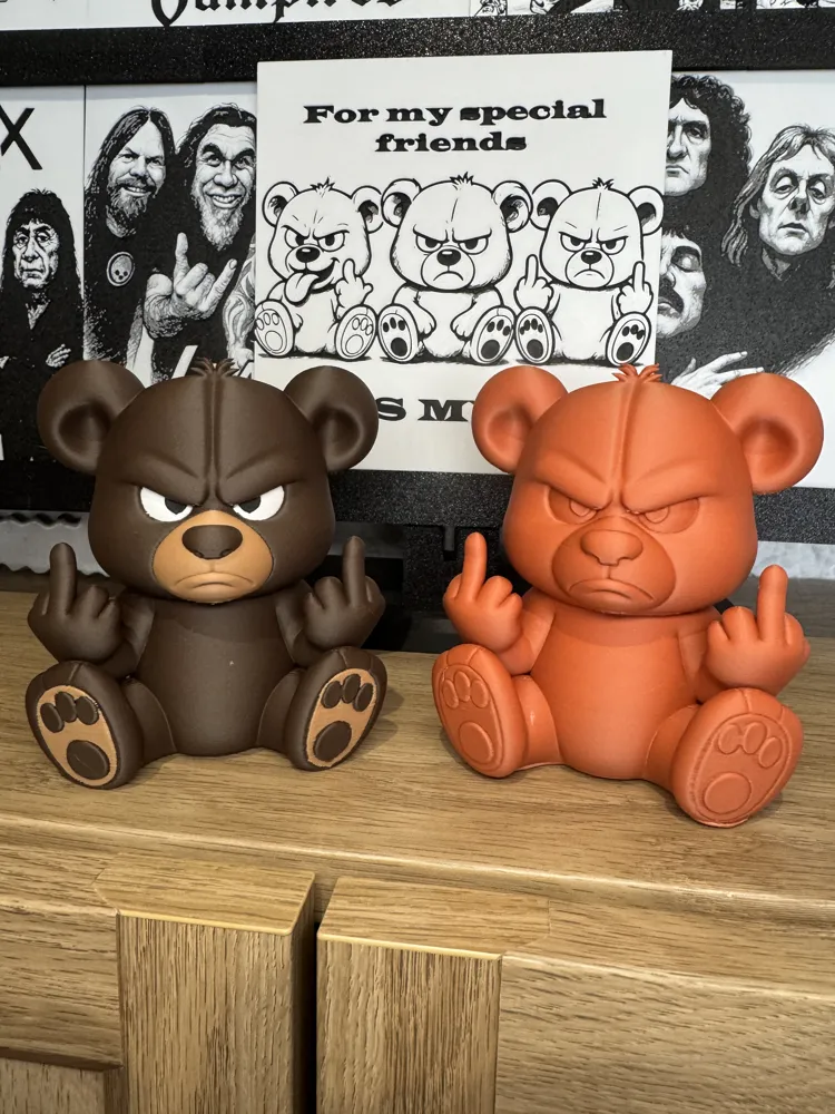 Grumpy Bear No.3 - You can shove it by Lemmy3DPrint MakerWorld: Download Free 3D Models
