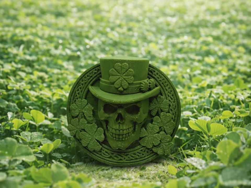 Emblème de la Tête de Mort du Trèfle Fantôme - Modèle d'Impression 3D ...