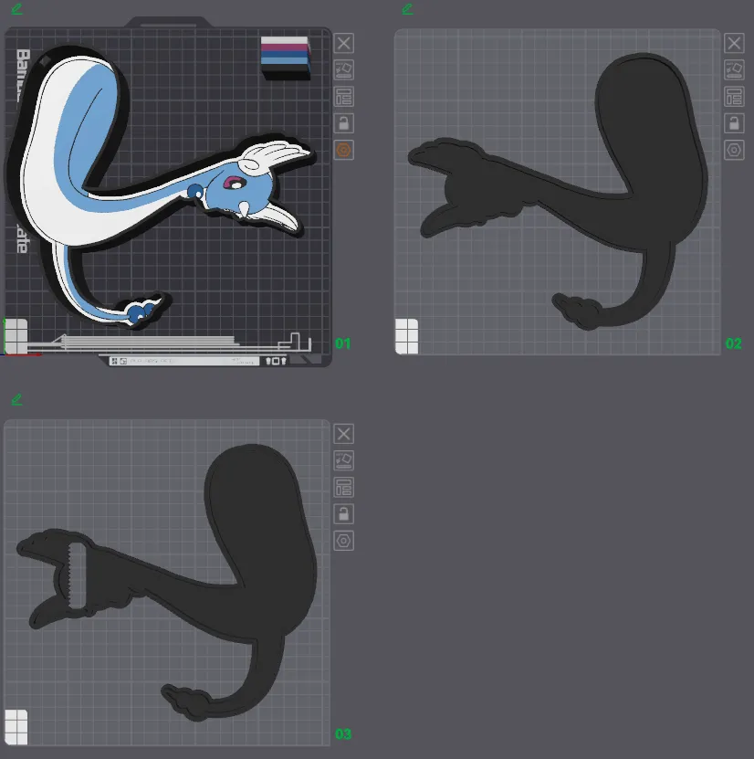 Pokemon - 0148 Dragonair LED Lamp by BeeTee 3D - MakerWorld