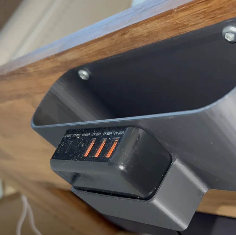 Bed Backrest Tray + USB Multi-Charger Holder by Crust333 - MakerWorld