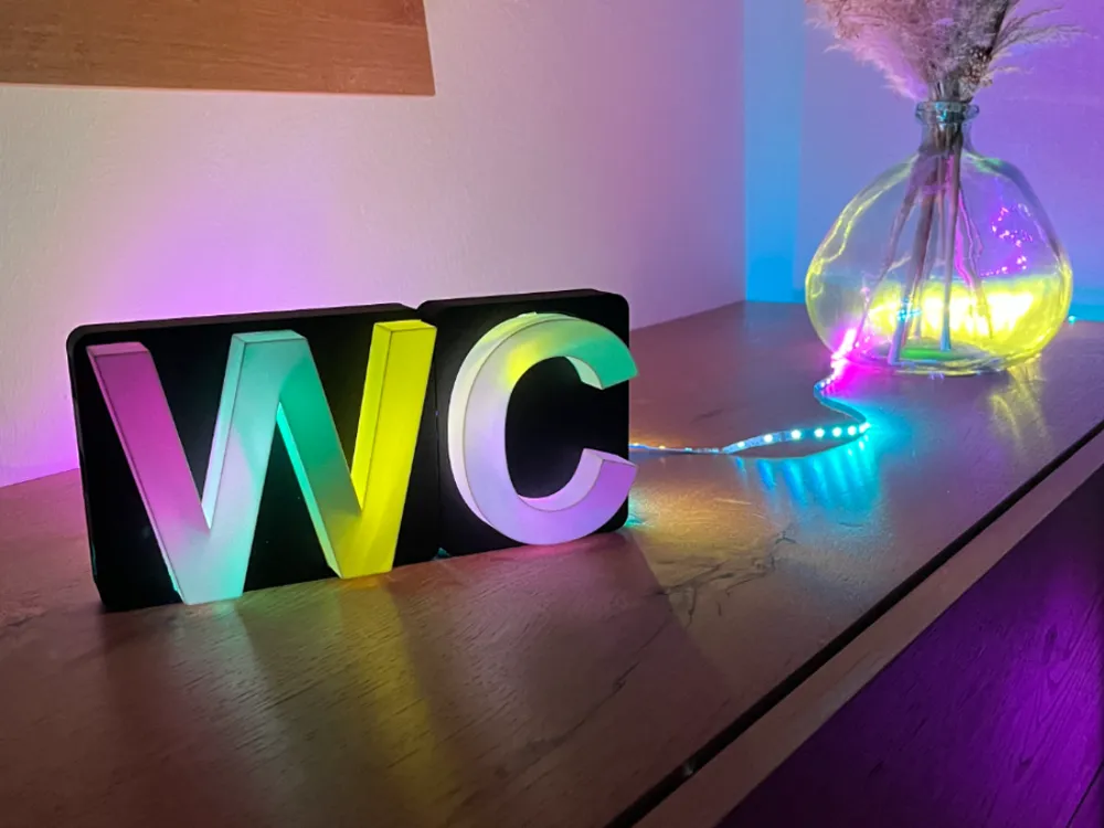 Modular 3D Letters "WC" LED-Ready by LetHimPrint MakerWorld: Download ...