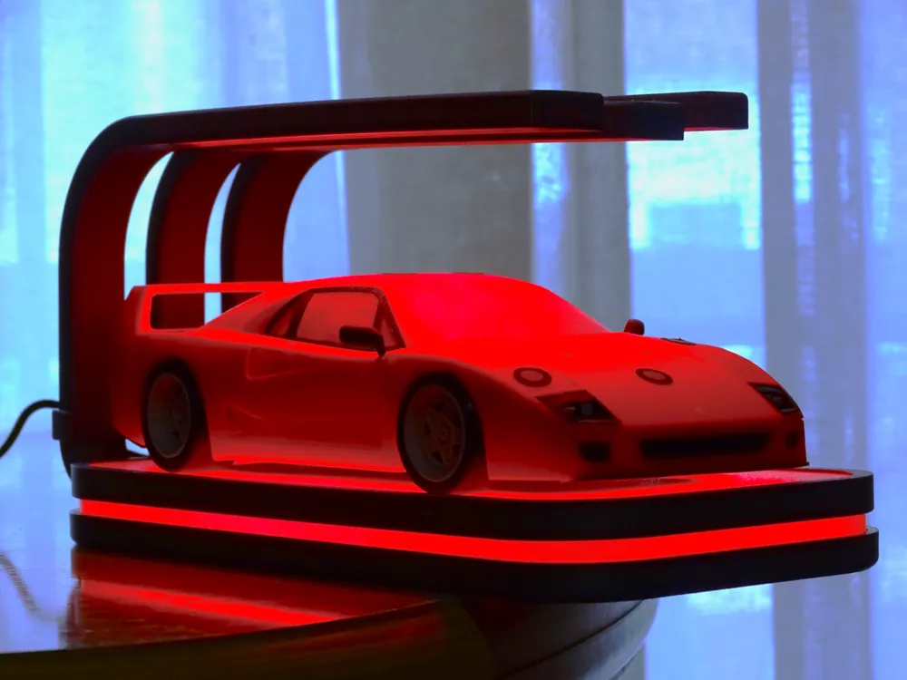 Futuristic RGB Car Showroom Diorama Stand - Free 3D Print Model ...