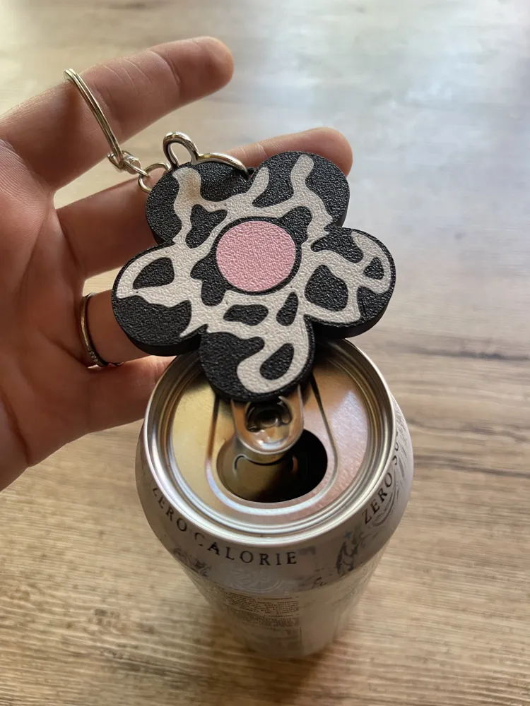 Soda can opener Flower Cow print - Free 3D Print Model - MakerWorld