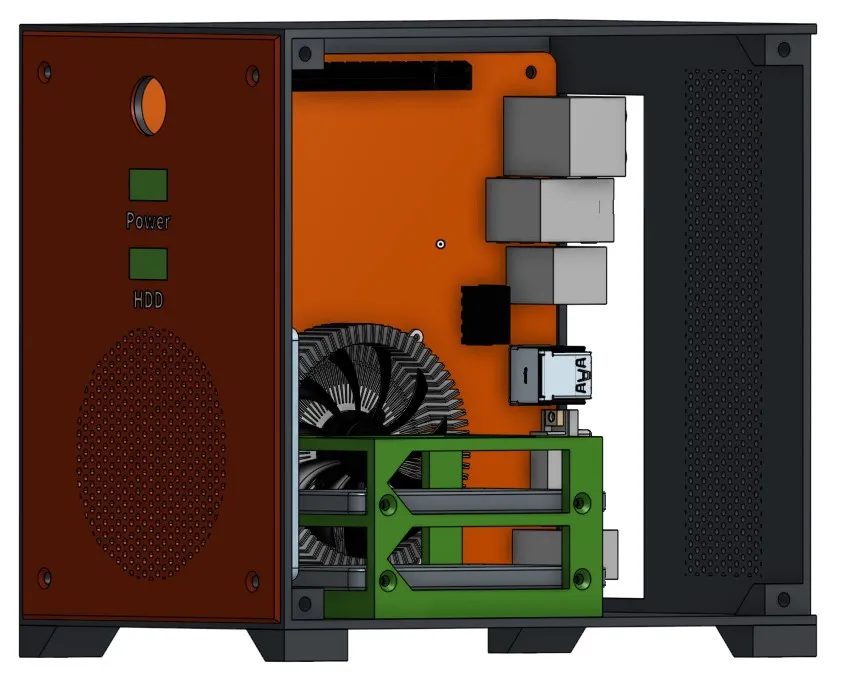 Mini-Itx Server Case with 2/4 disk tower & fan by StampyDriver ...