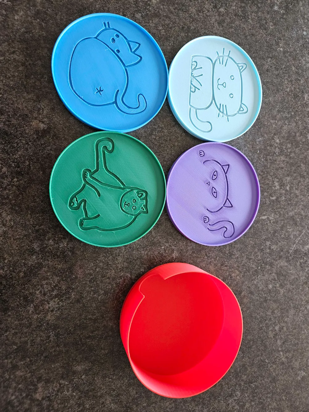 Cute cat coasters by mvachon8706 - MakerWorld
