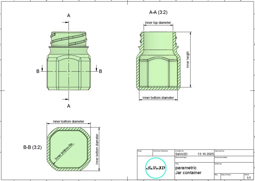 parametric jar container - Free 3D Print Model - MakerWorld