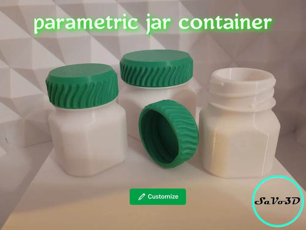 parametric jar container - Free 3D Print Model - MakerWorld