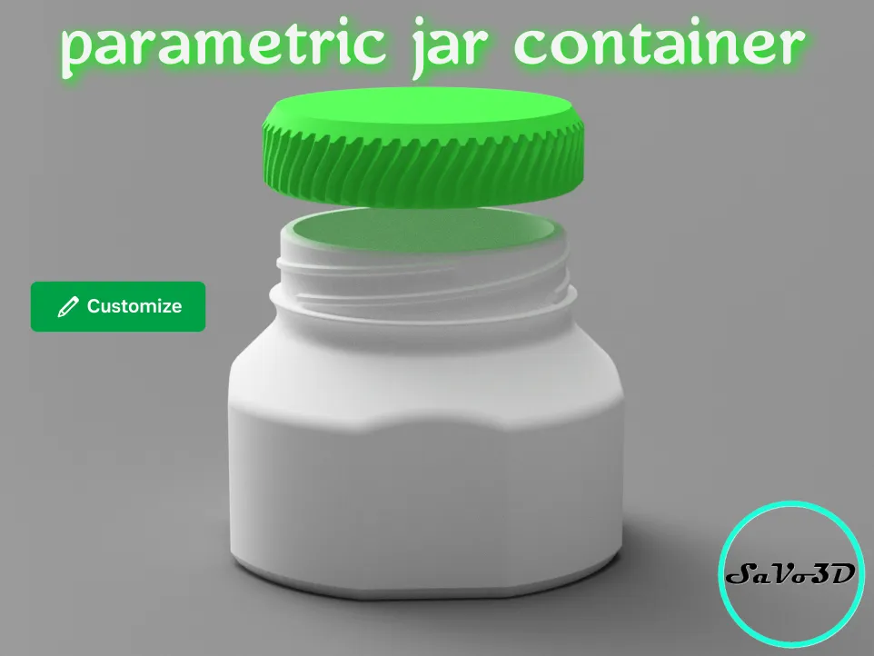 parametric jar container - Free 3D Print Model - MakerWorld