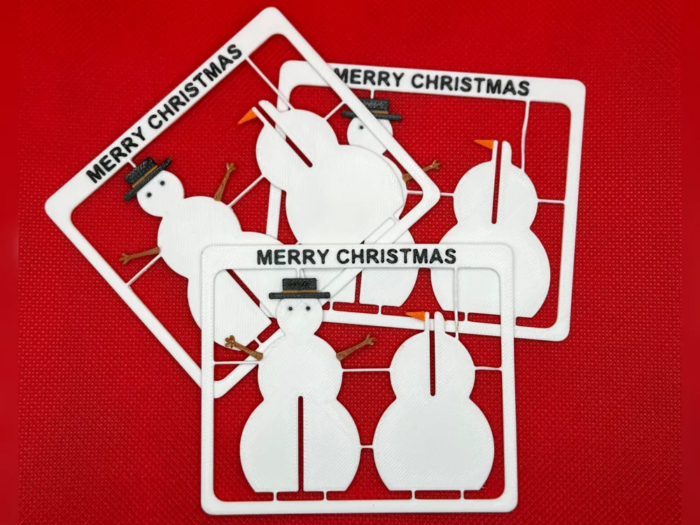 Christmas snowman kit card - Free 3D Print Model - MakerWorld