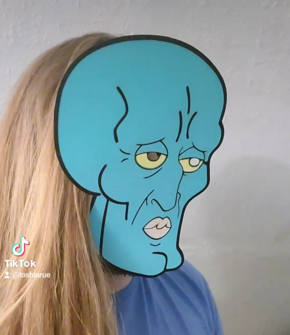 Handsome Squidward mask by ToshLaRue - MakerWorld
