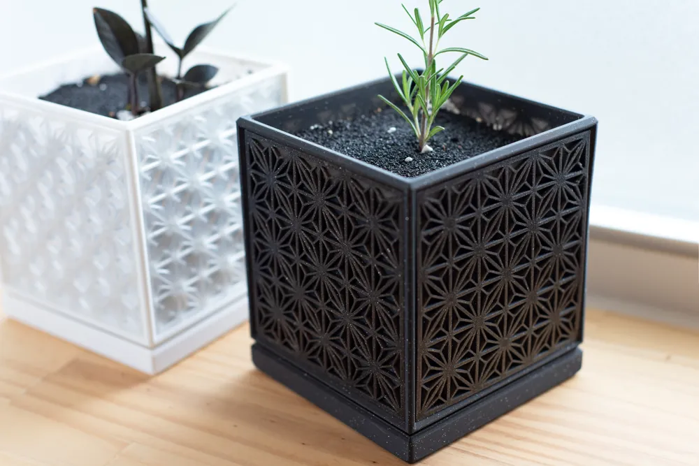 KUMIKO Square Pot + Locking Drip Tray by arock MakerWorld: Download Free 3D Models