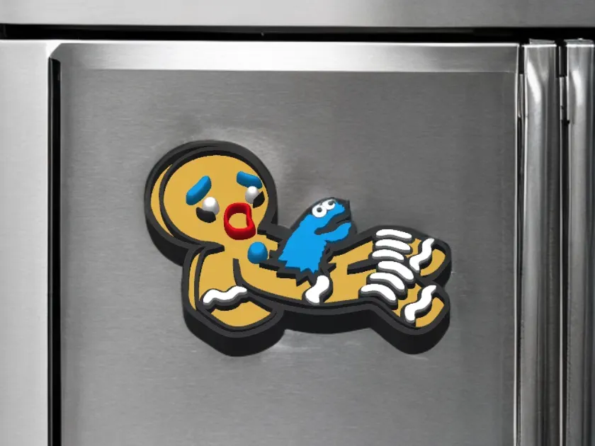 Alien gingerbread fridge magnet by 2D or not 2D, That is the question ...