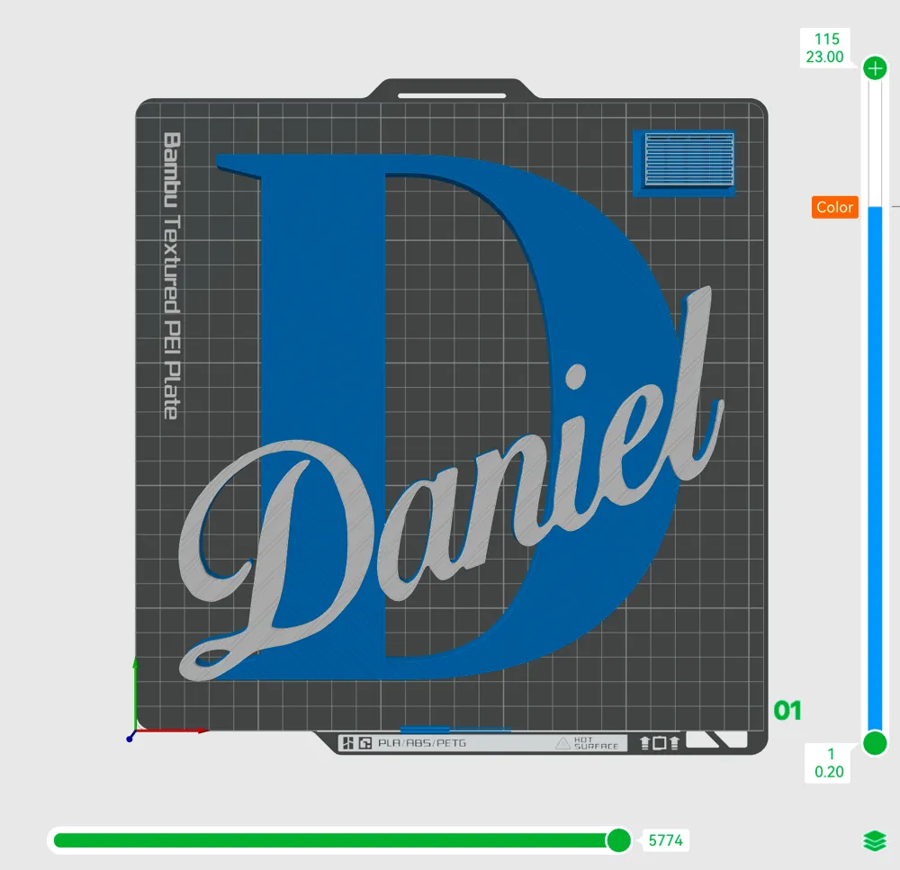 DANIEL name ornament nameplate initial names by meetoo333 MakerWorld ...