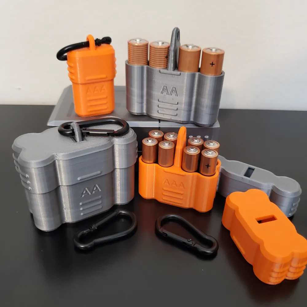 Carabiner AA & AAA Battery Cases Camping Accessory by Ziggy MakerWorld ...