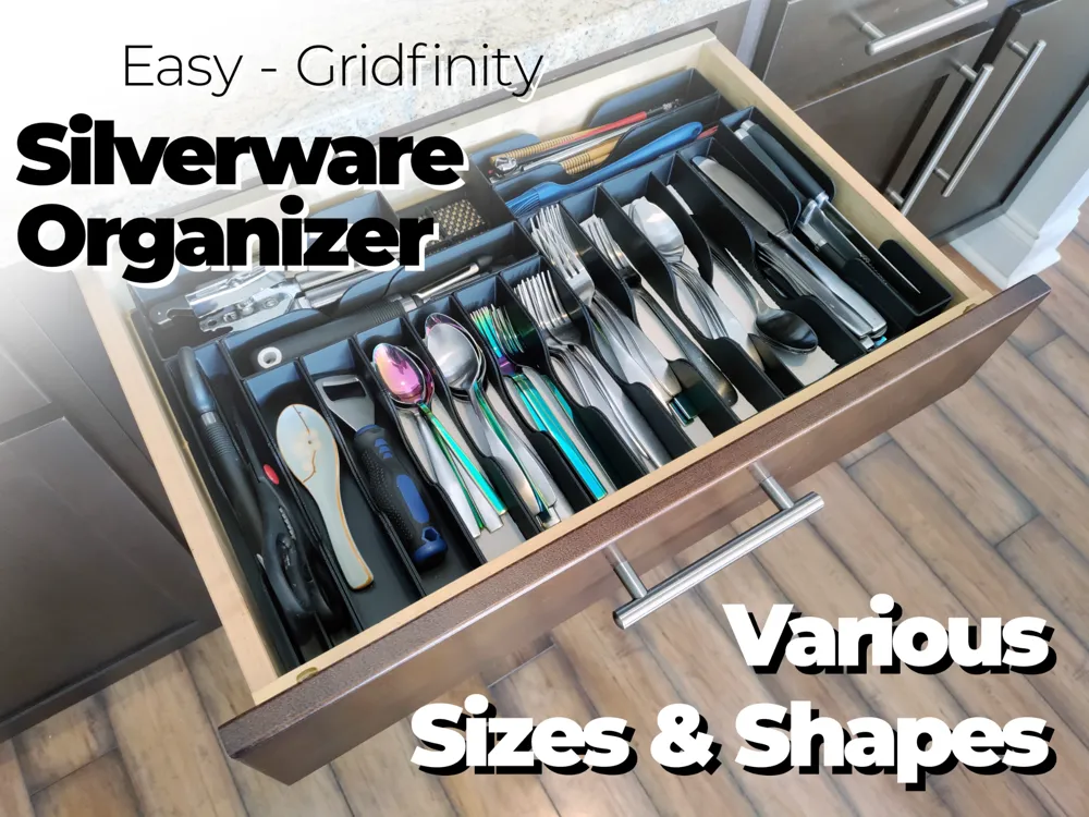 ULTIMATE Gridfinity Silverware Organizer / MODULAR by arock MakerWorld: Download Free 3D Models