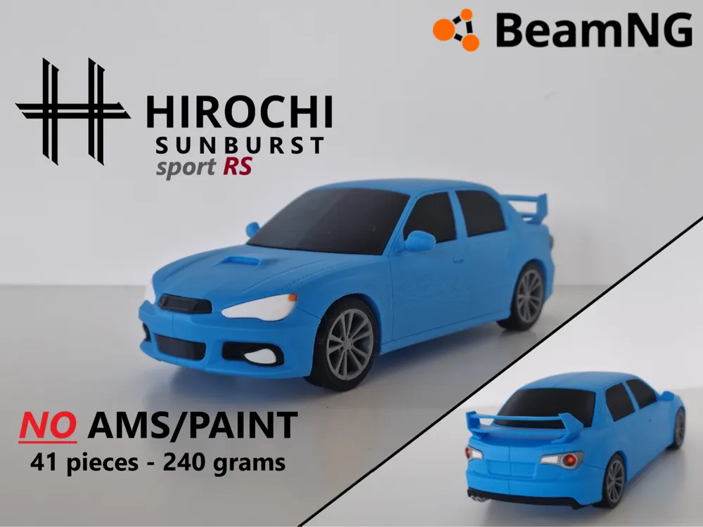 BeamNG Hirochi Sunburst toy car - SportRS sedan - Free 3D Print Model ...