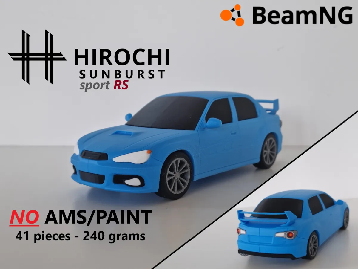 BeamNG Hirochi Sunburst toy car - SportRS sedan - Free 3D Print Model ...