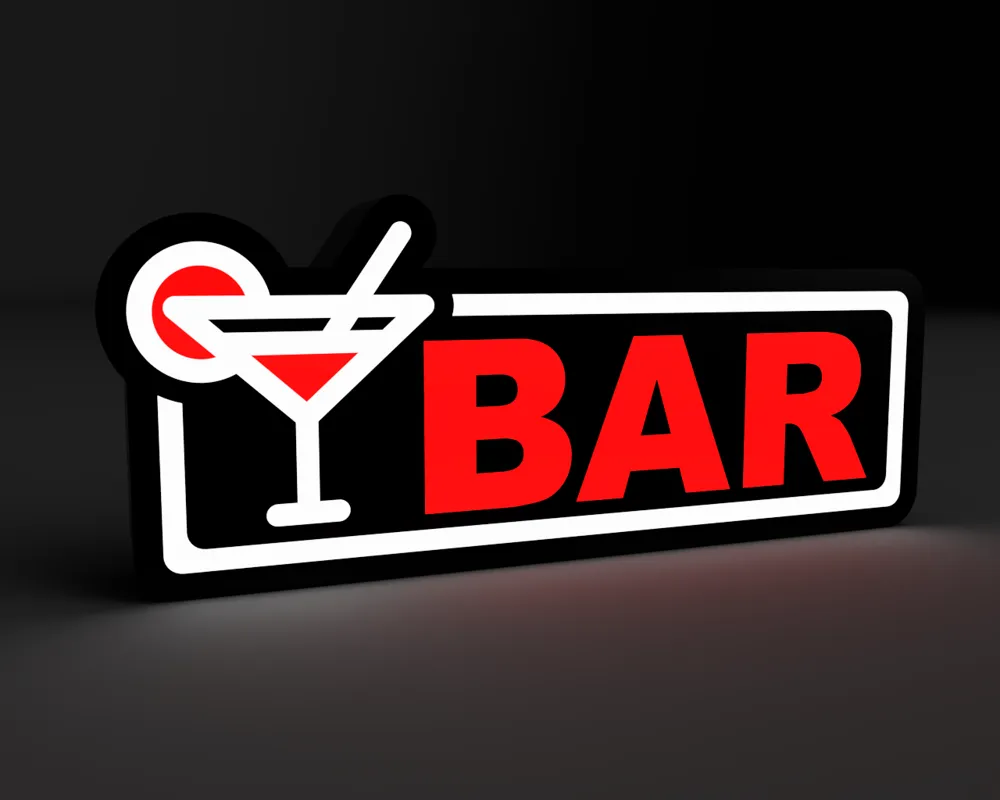 BAR sign lightbox | LED Lamp by 3Dacores MakerWorld: Download Free 3D ...