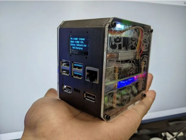 Raspberry Pi 4B Desktop Case with UPS by Ben_PrintModz - MakerWorld