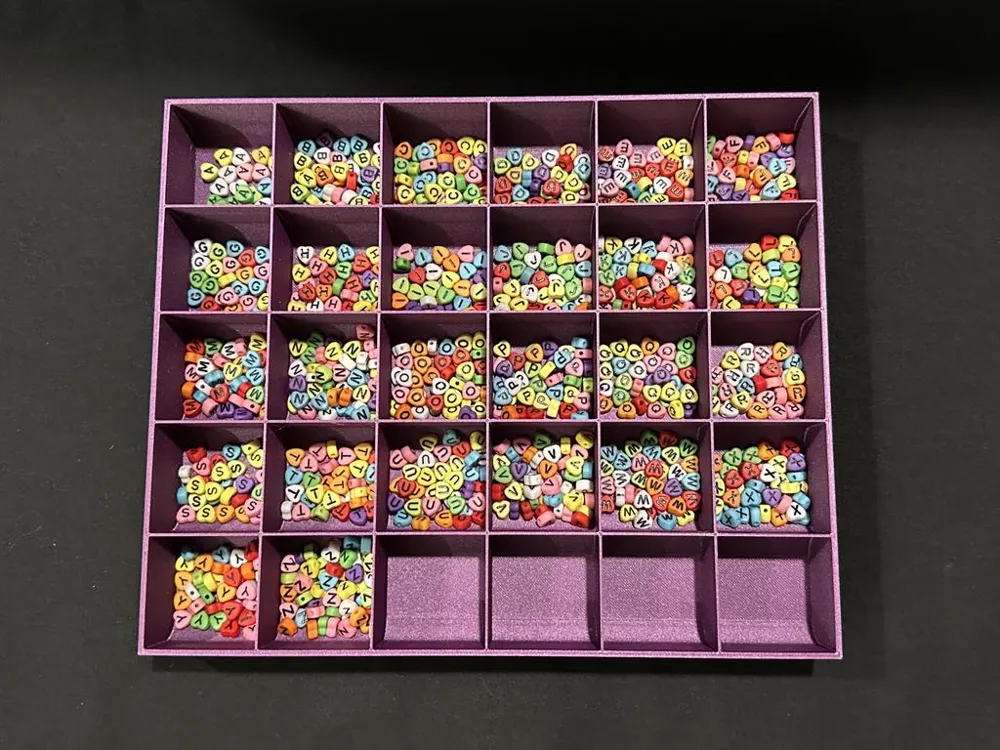 Letter Bead Sorting Trays - 30 Spots - Free 3D Print Model - MakerWorld