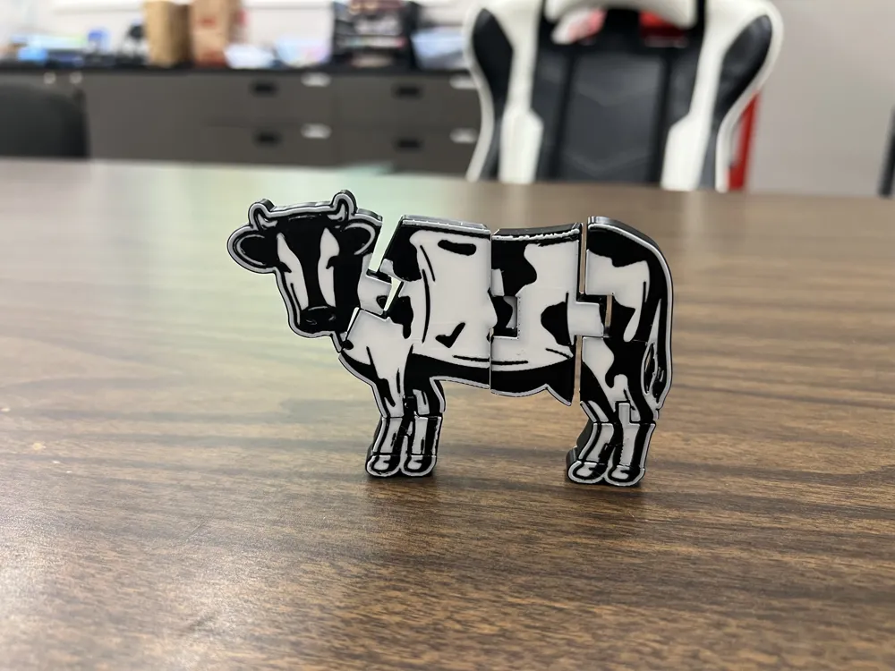 Simple Flat Flexi Cow by Print3D by Preston MakerWorld: Download Free ...