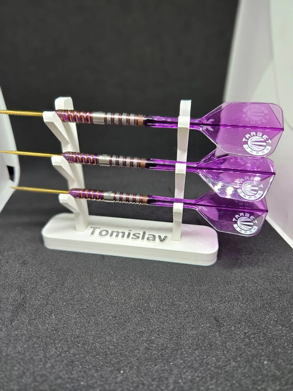 Stand for darts with name by Tomo i lea MakerWorld: Download Free 3D Models