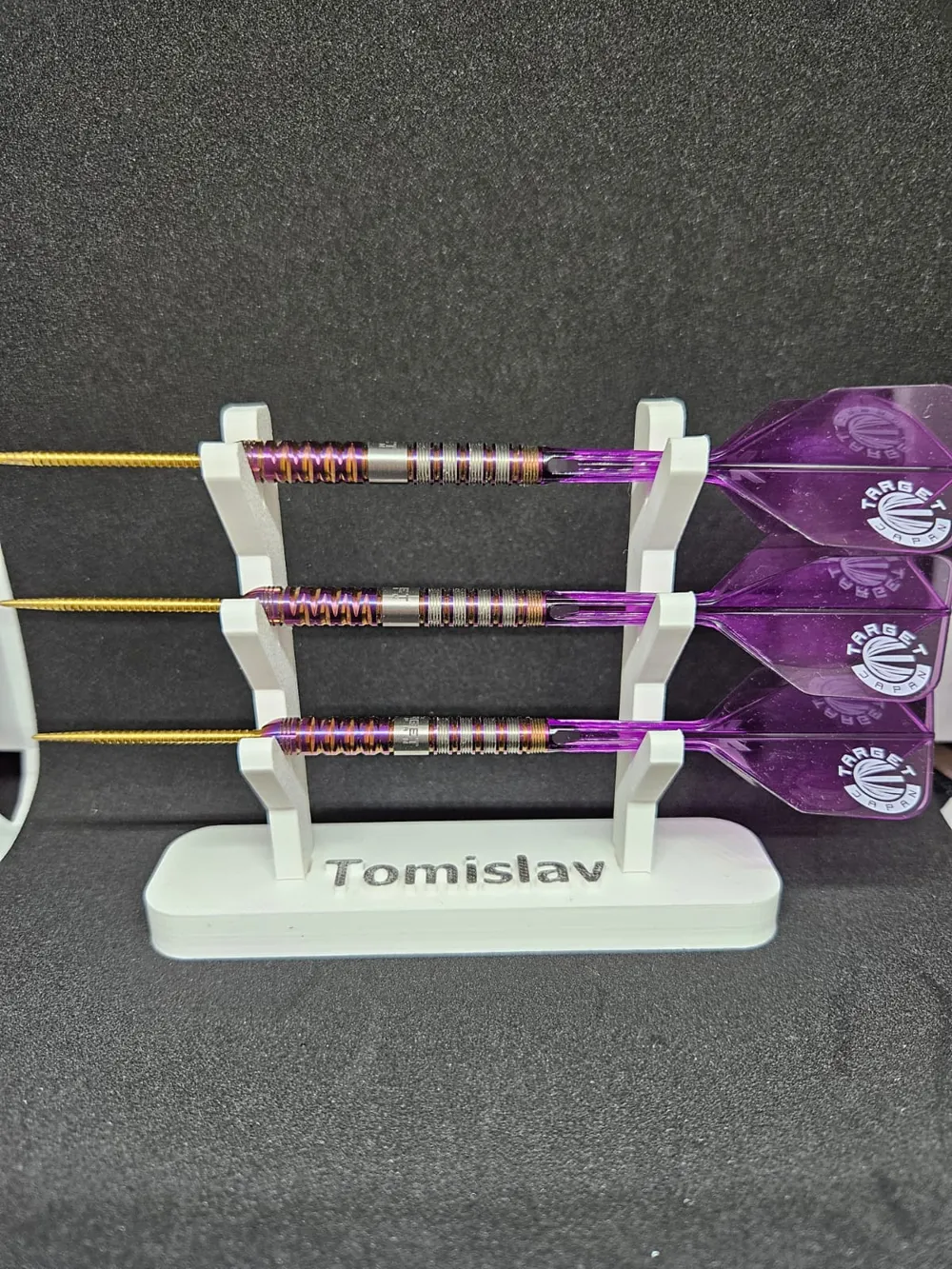 Stand for darts with name by Tomo i lea MakerWorld: Download Free 3D Models