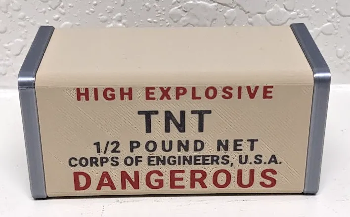 Life-size Block of TNT from WW2 with Detonator - Free 3D Print Model ...