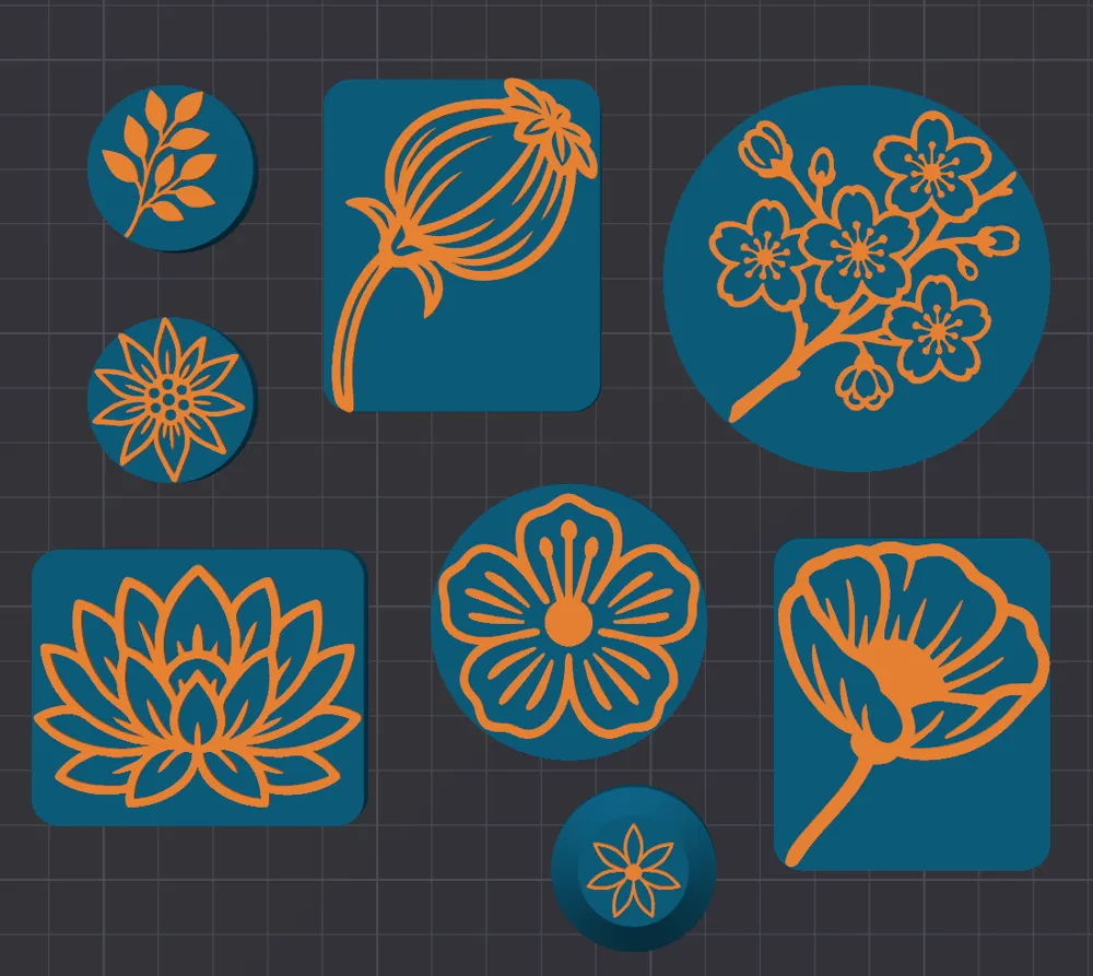 Twisty Stamps – Modular Stamp System, 40+ icons - Free 3D Print Model ...