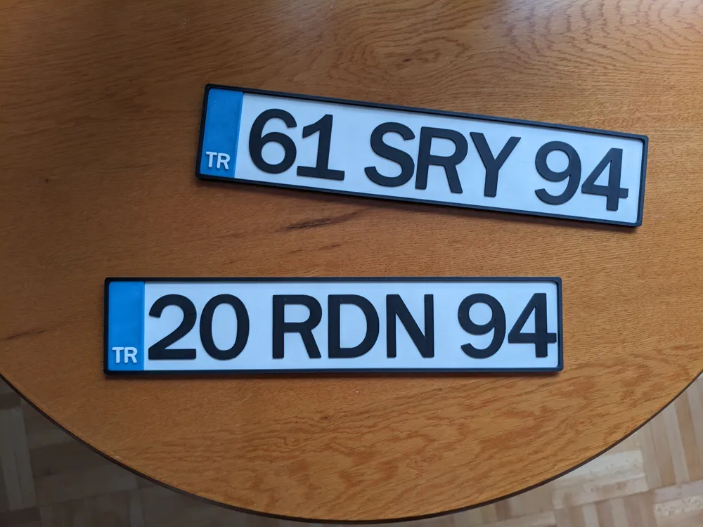 Customizable Turkish License Plate with Flag - MakerWorld 3D Model | 3Drop